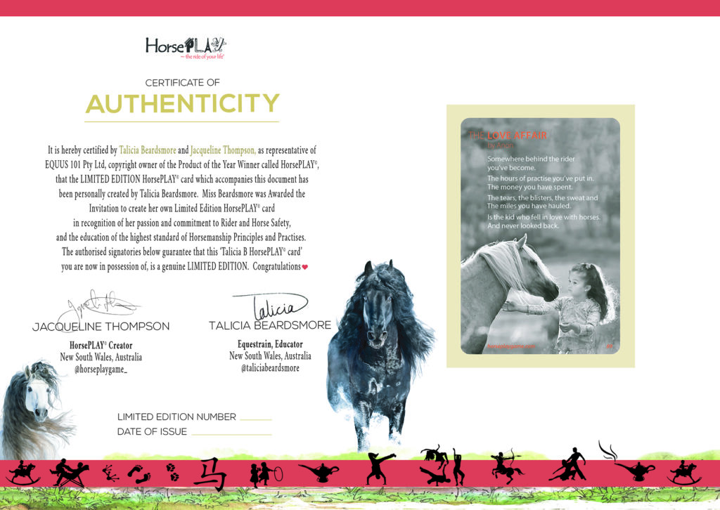Limited Edition Inspiring Rider Certificate – TALICIA BEARDSMORE ...